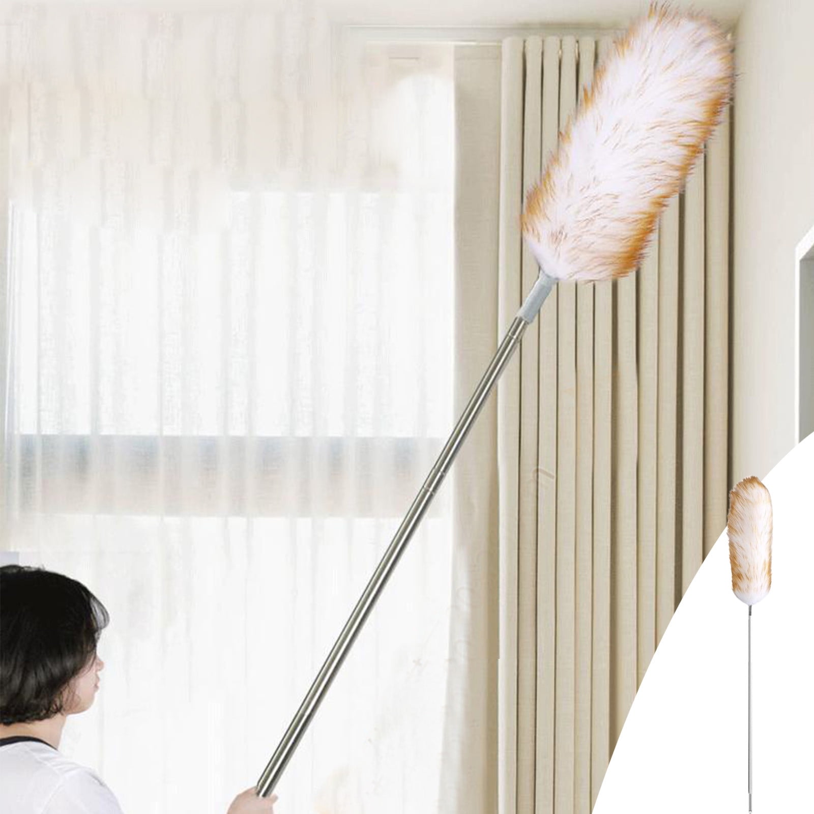 Hovilon Wool Dusting Wand,Duster with Extension Pole up to 98 In ...