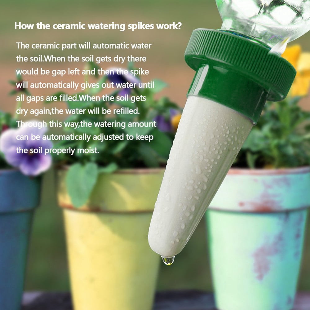 Hovmgk 4-Pack Self Watering Plant Waterers, Automatic Ceramic Plant ...