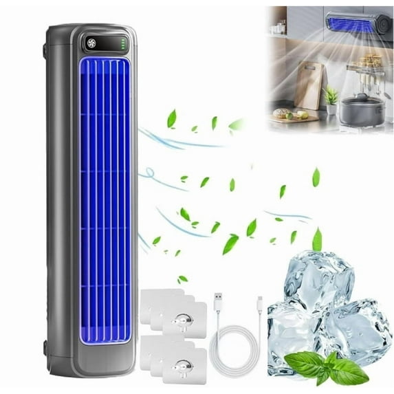 Hovmgk Constant Wind Tower Fan, Bladeless Turbine Desktop Fan with 3 ...