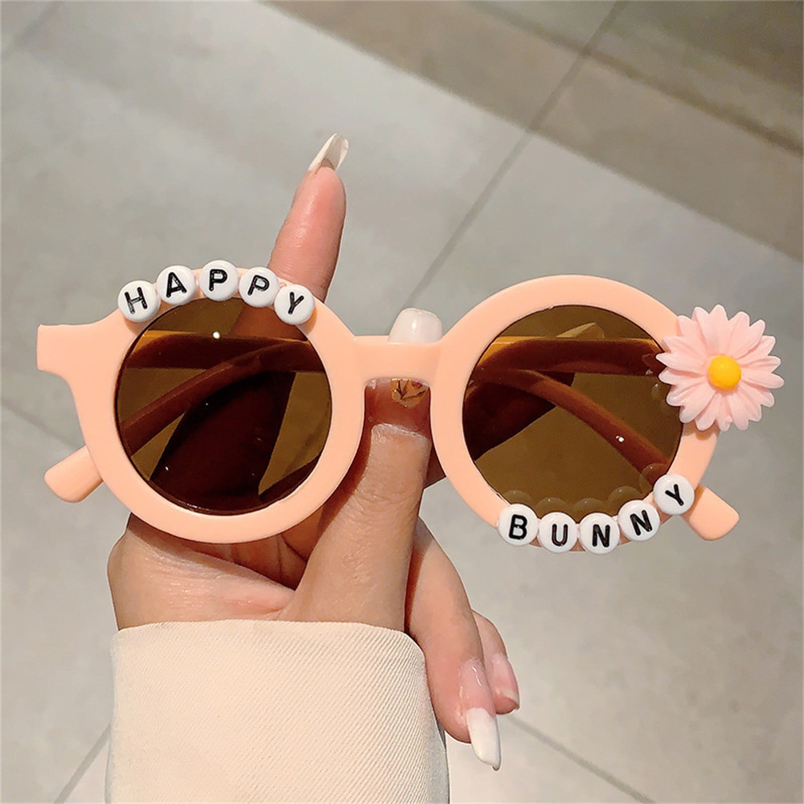 Hovmgk Cute Round Sunflower Sunglasses for Kids, Summer Sun Protection ...