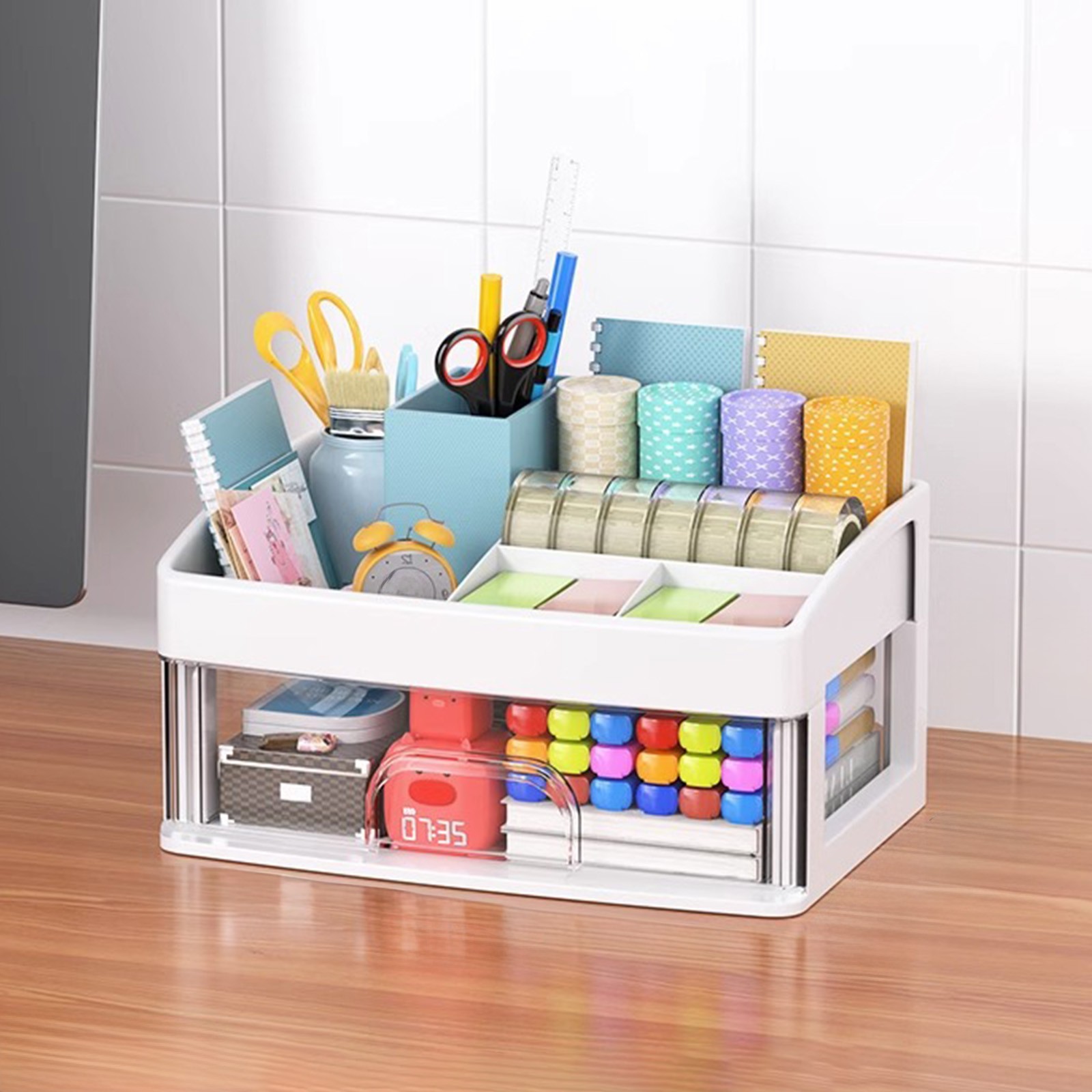 Hovmgk Drawer Style Desktop Storage Box, Expandable Office Desk ...