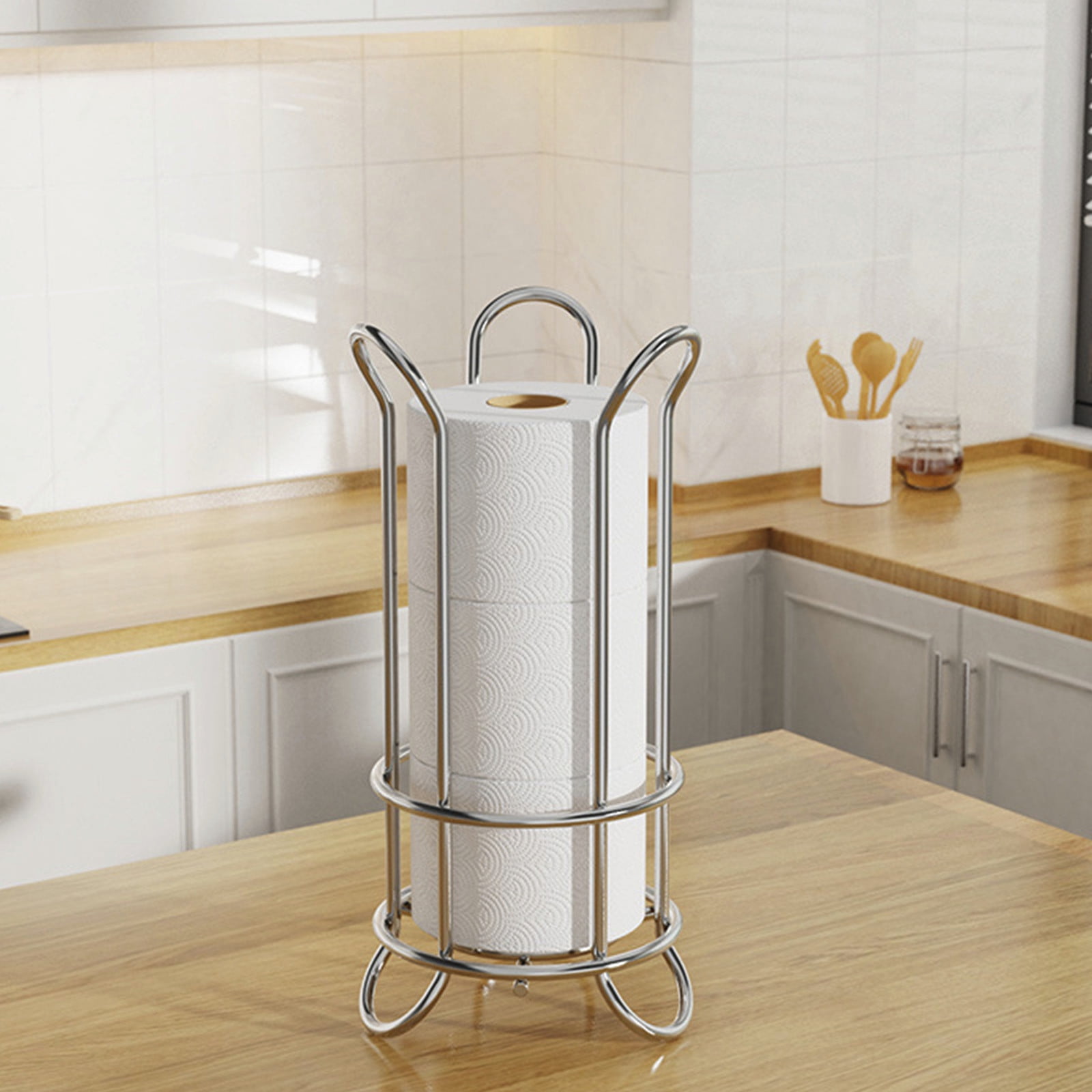 Hovmgk Freestanding Paper Towel Holder, Toilet Paper Rack for Bathroom & Kitchen, Raised Feet ...