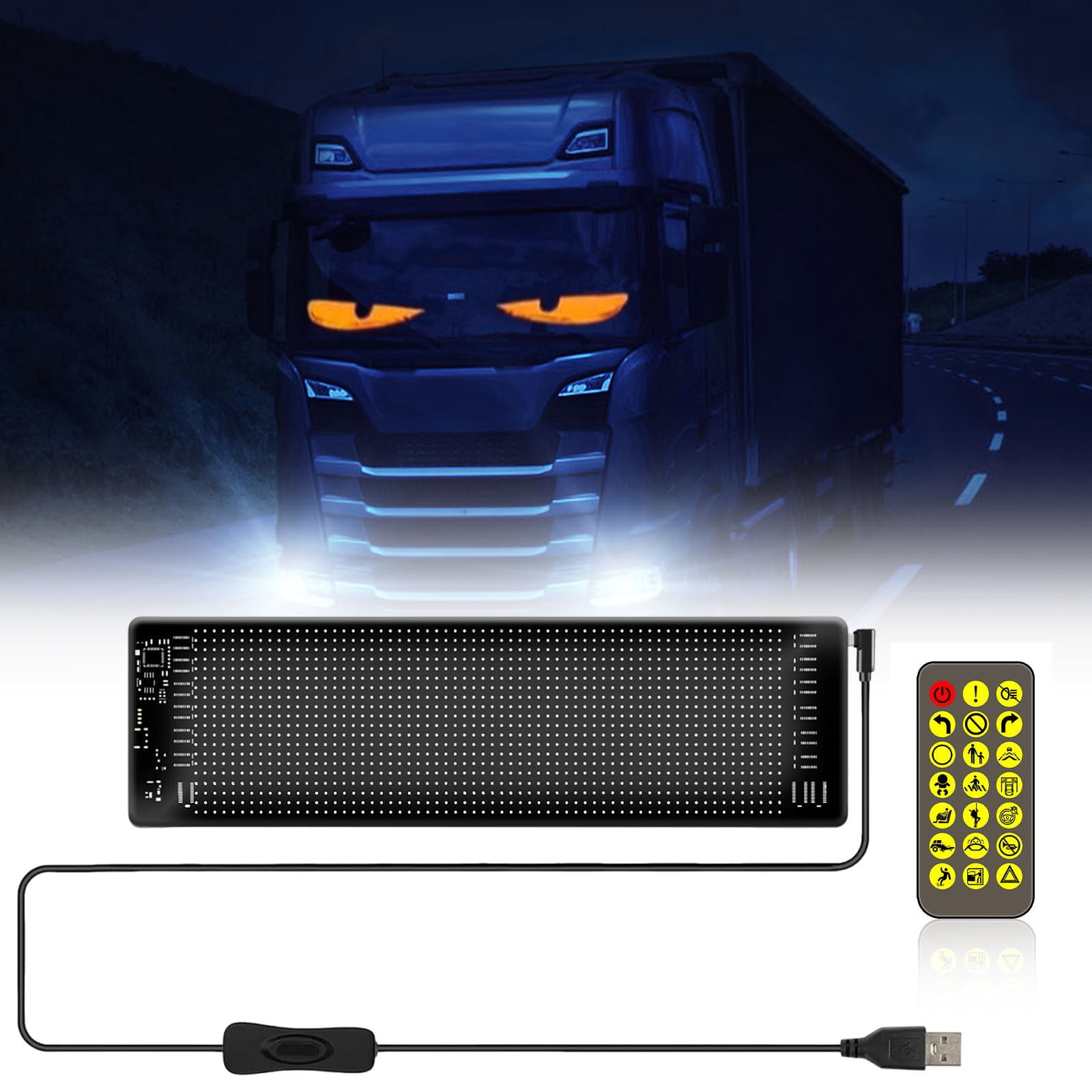 Hovmgk LED Sign for Car, Flexible LED Display with Bluetooth Control ...