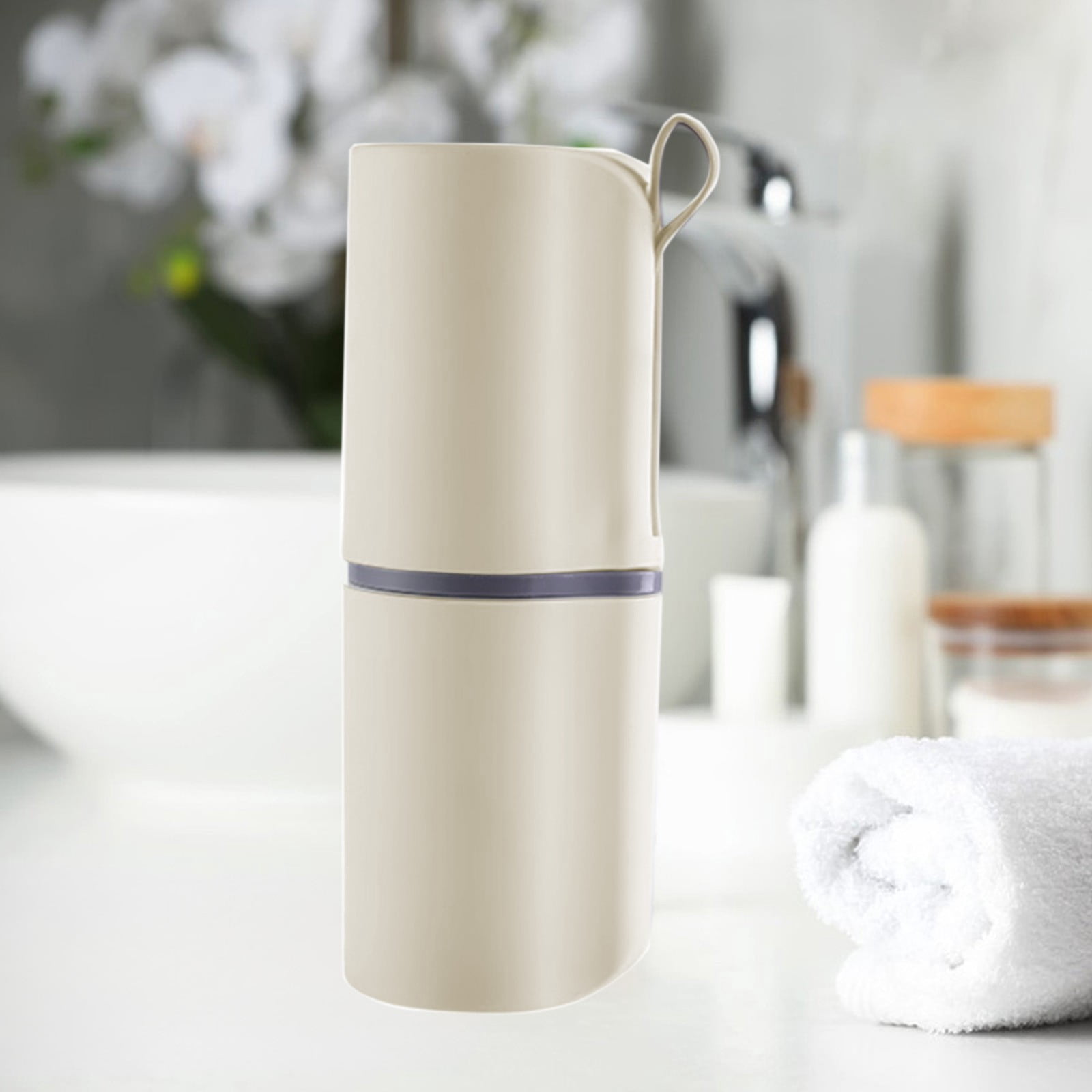 Hovmgk Mouthwash Mug, Non-Slip Travel Brushing Cup with Ergonomic ...