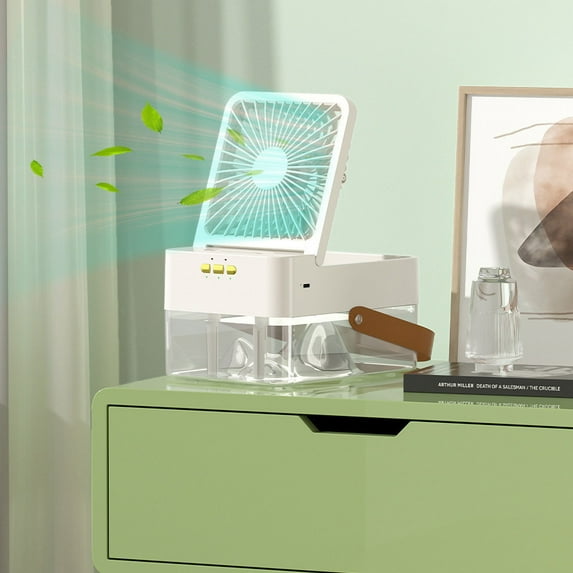 Hovmgk Portable Humidifying Double Spray Desktop Fan, Rechargeable Mini ...