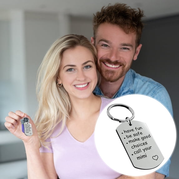 Hovmgk Be Safe Make Good Choices Keychain, Stainless Steel Engraved ...