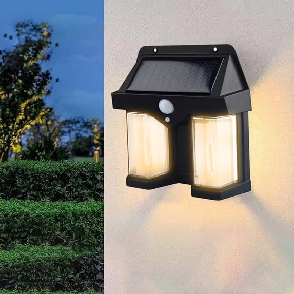Hovmgk Solar Warm Light Sensor Wall Lamp, Outdoor Waterproof LED Solar ...