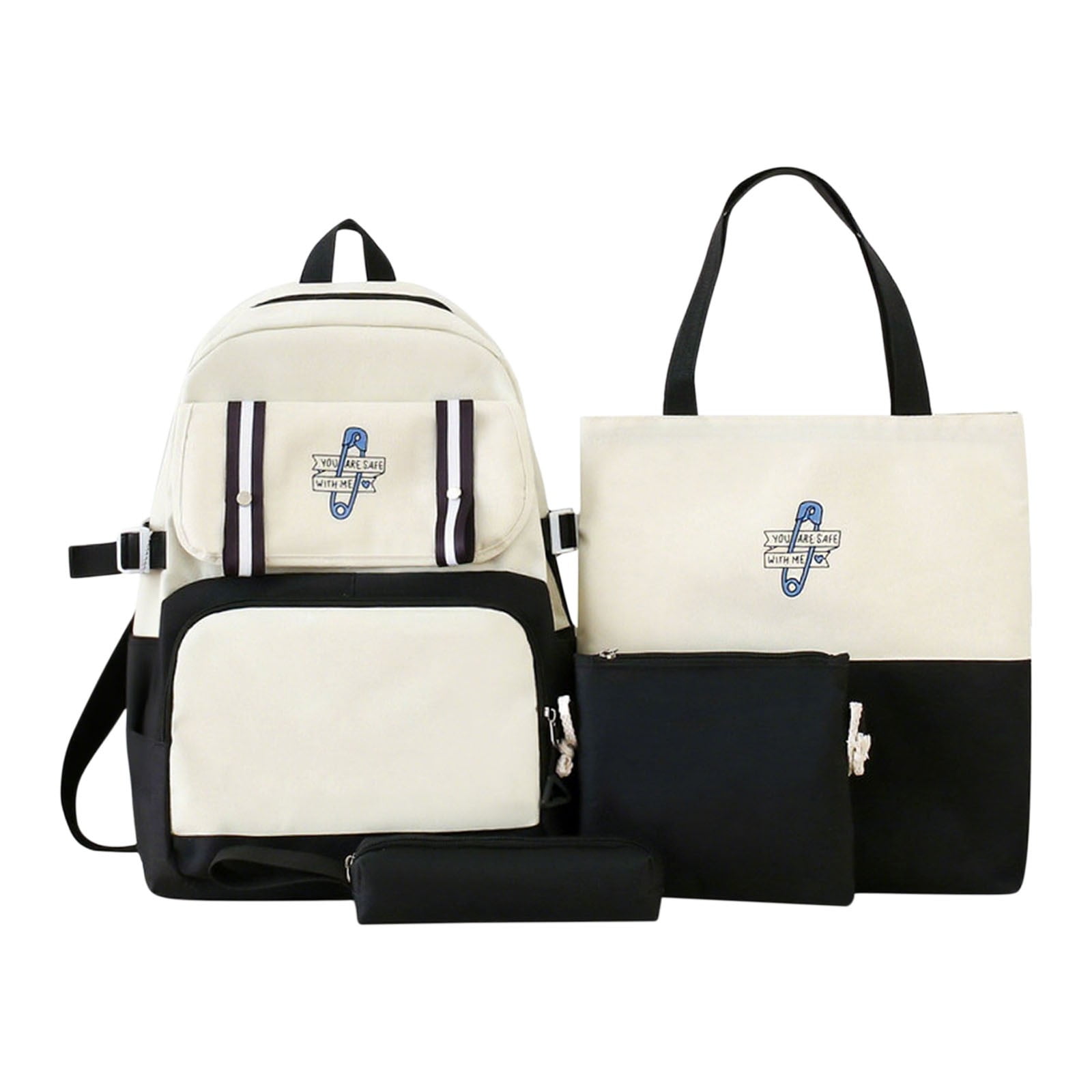 Hovmgk Student Backpack Set, 4-Piece School Bag, Large Capacity Tote ...