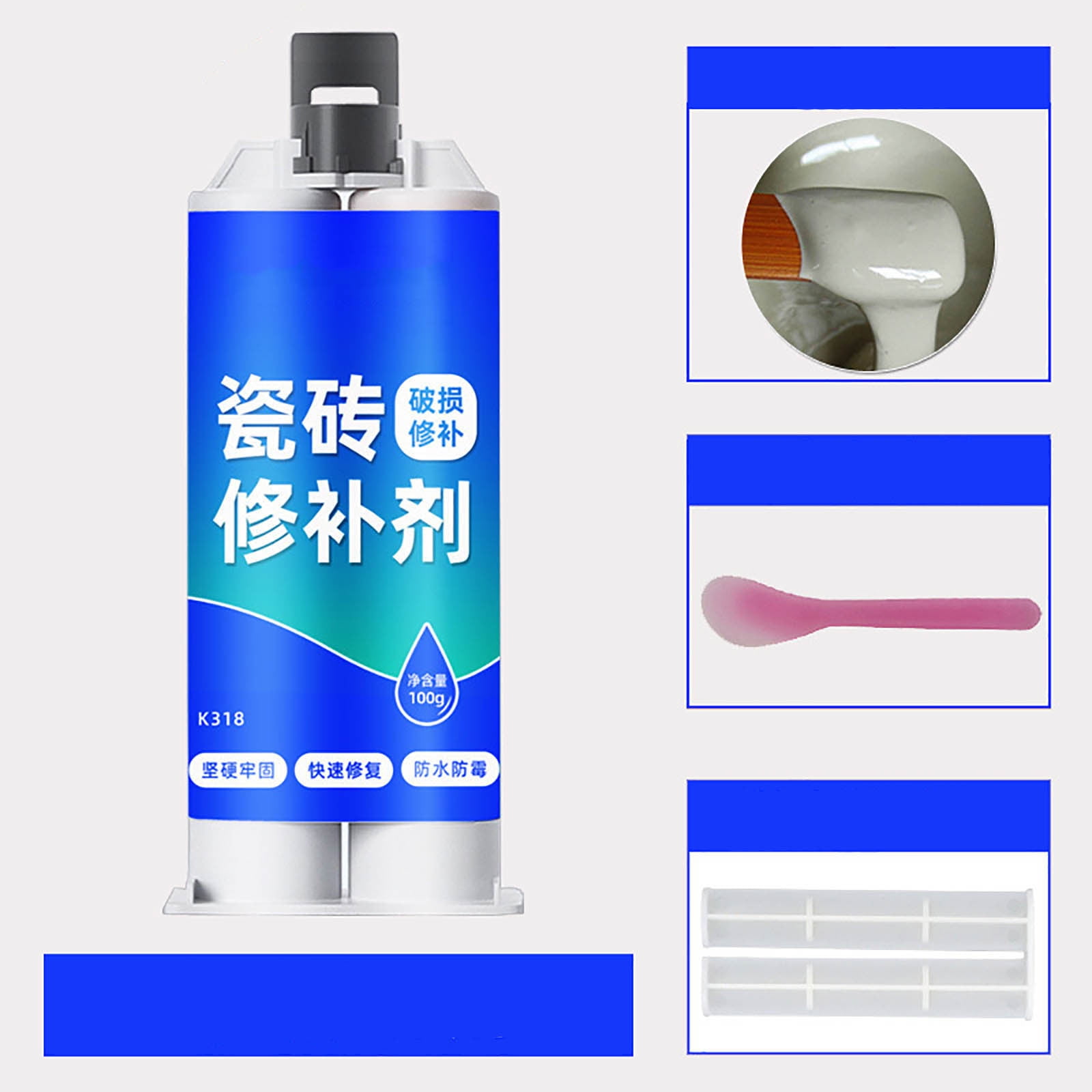 Hovmgk Tile Repair Paste Kit, Ceramic Glaze Adhesive for Cracked Tiles ...