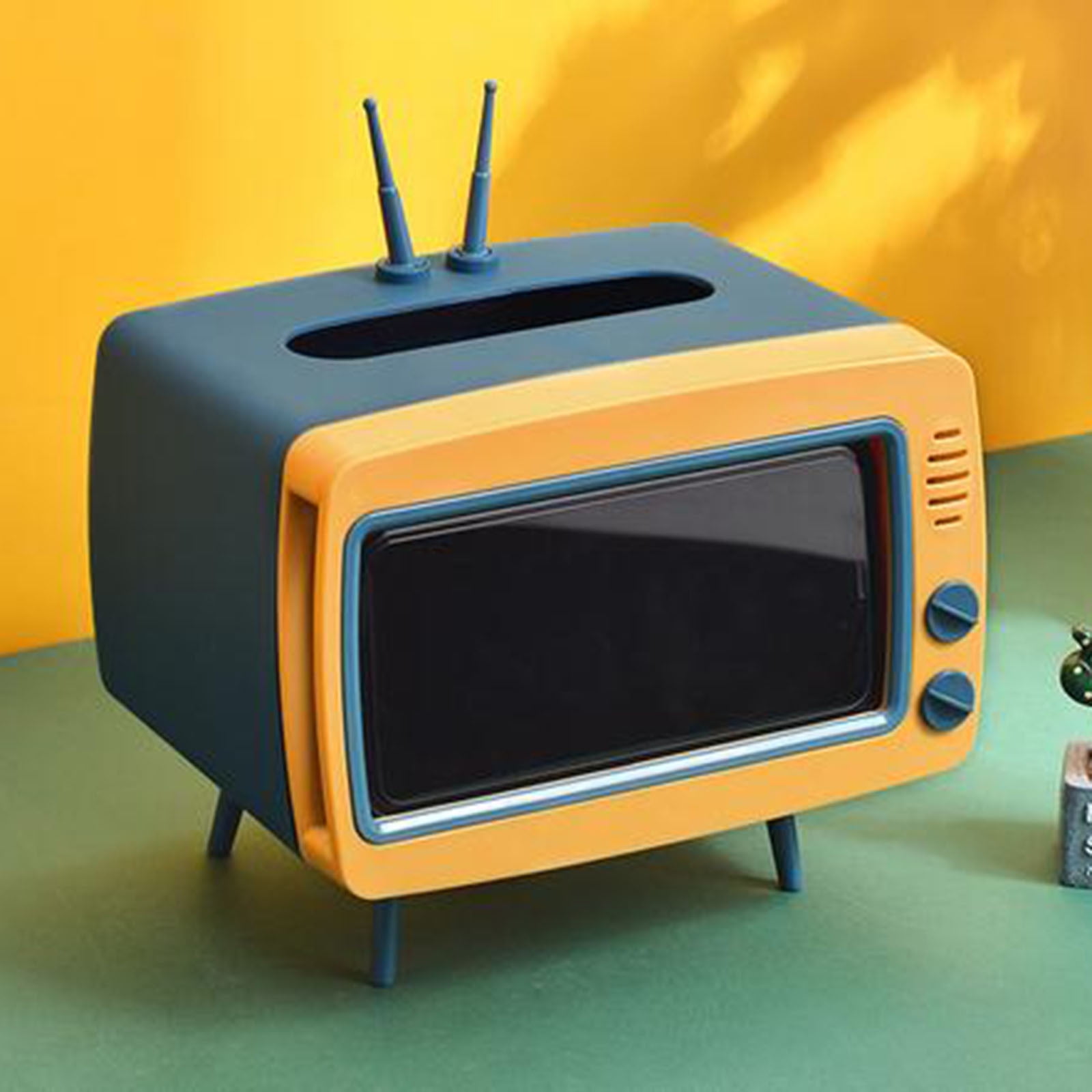 Hovmgk Visual Storage Box with Mobile Phone Rack, Retro TV Style ...