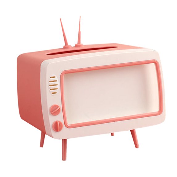 Hovmgk Visual Storage Box with Mobile Phone Rack, Retro TV Style ...