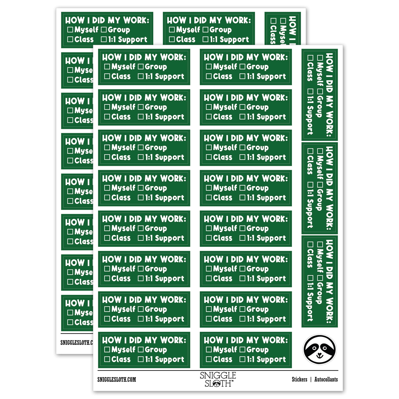 How I Did My Work Checklist Teacher Student School Sticker Set - Dark ...