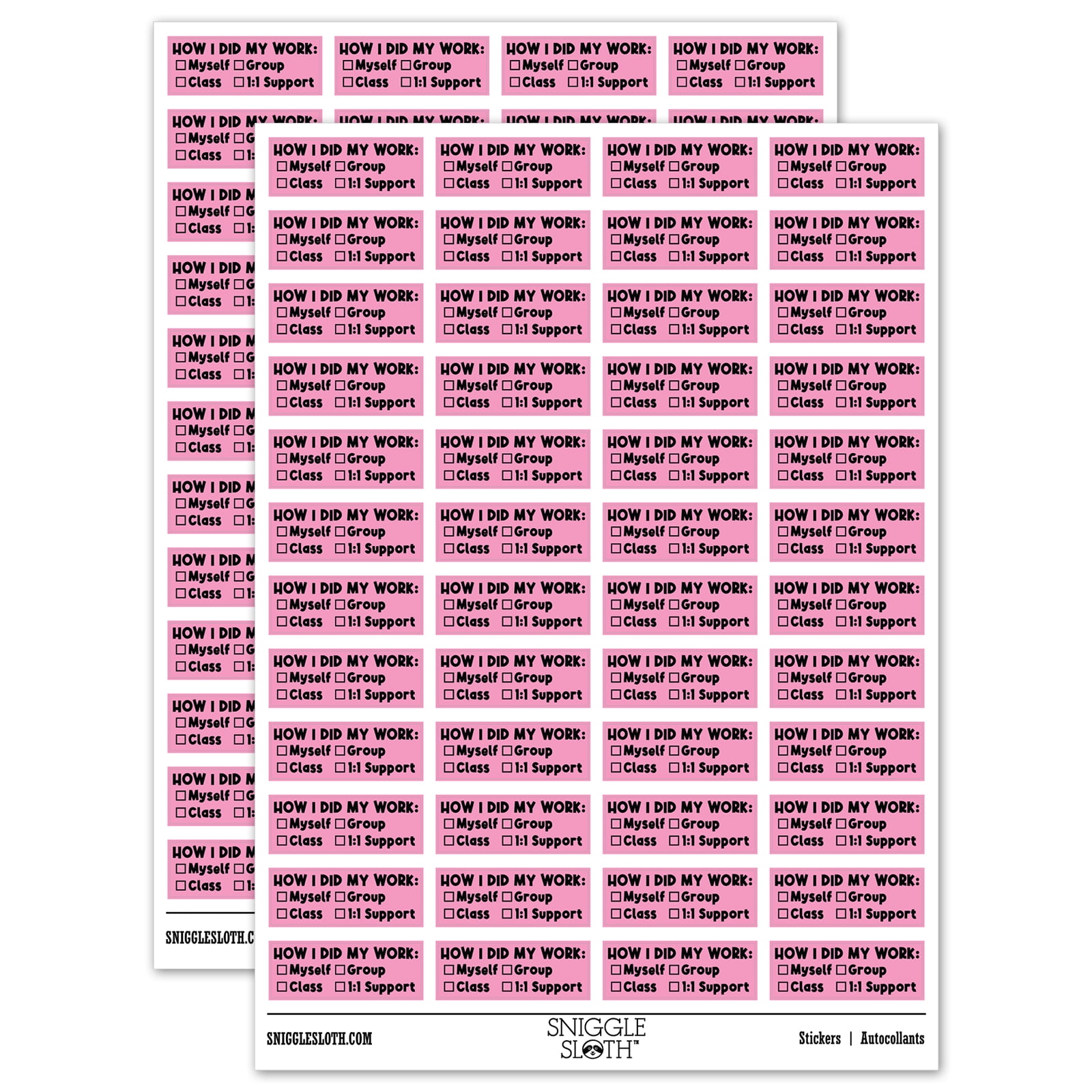 How I Did My Work Checklist Teacher Student School Sticker Set - Light ...
