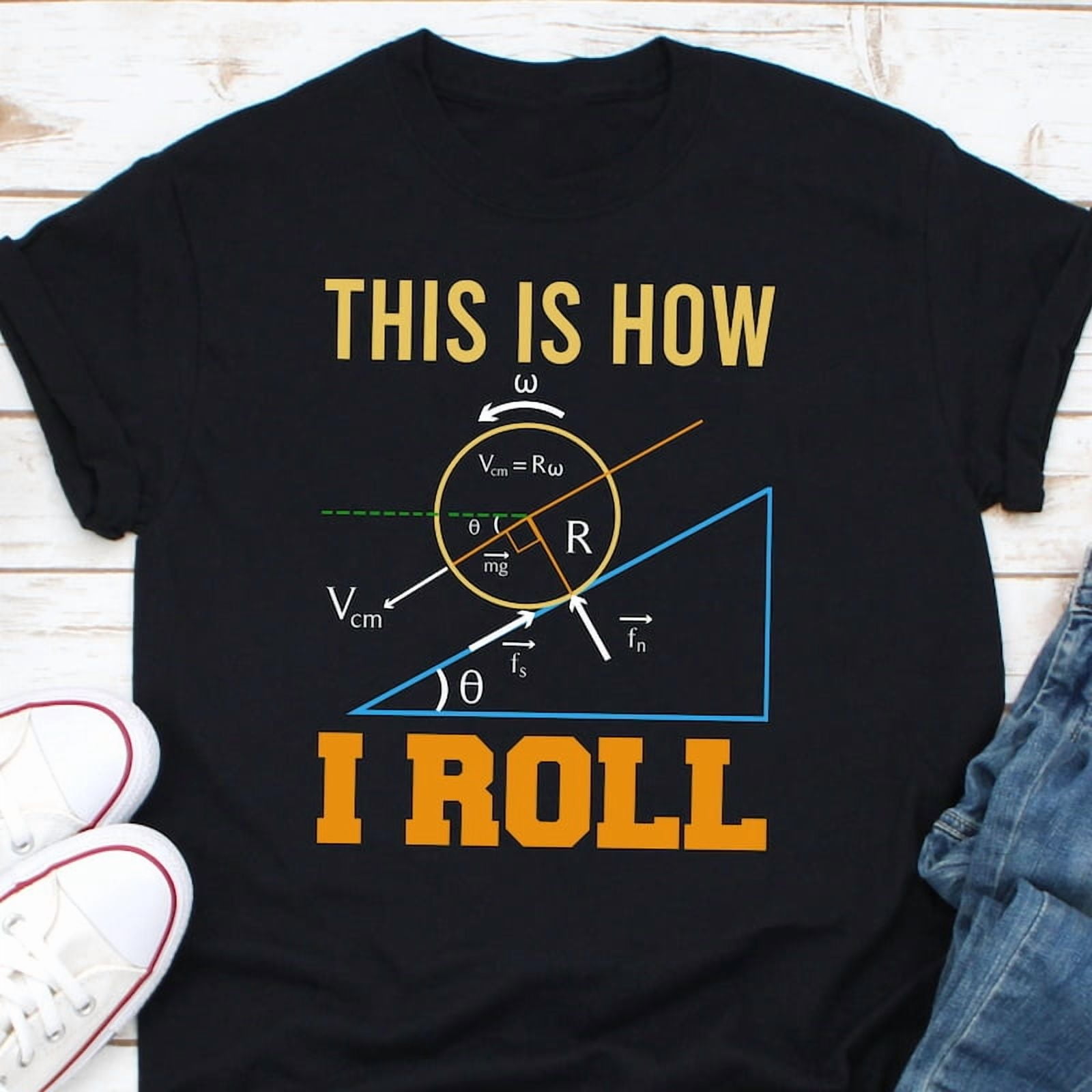 How I Roll Math Equation Graph Funny Teacher Student Graphic T Shirt ...