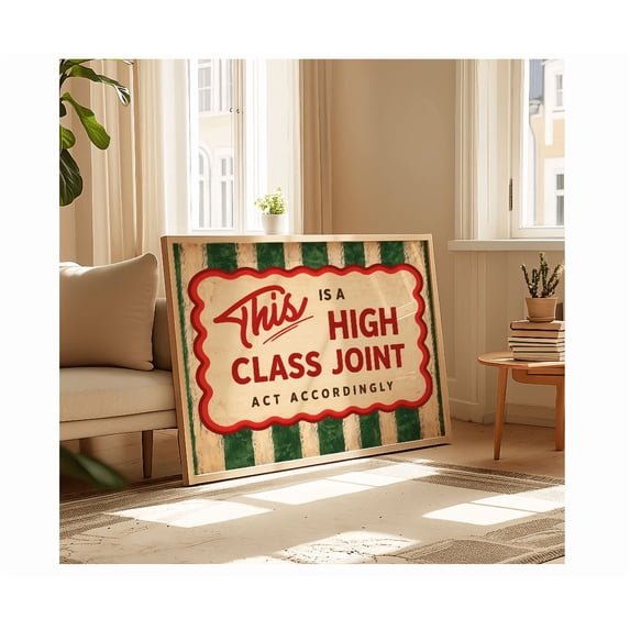 How Lucky Are We Poster Olive Green Stripe Quote Wall Art Living Room ...