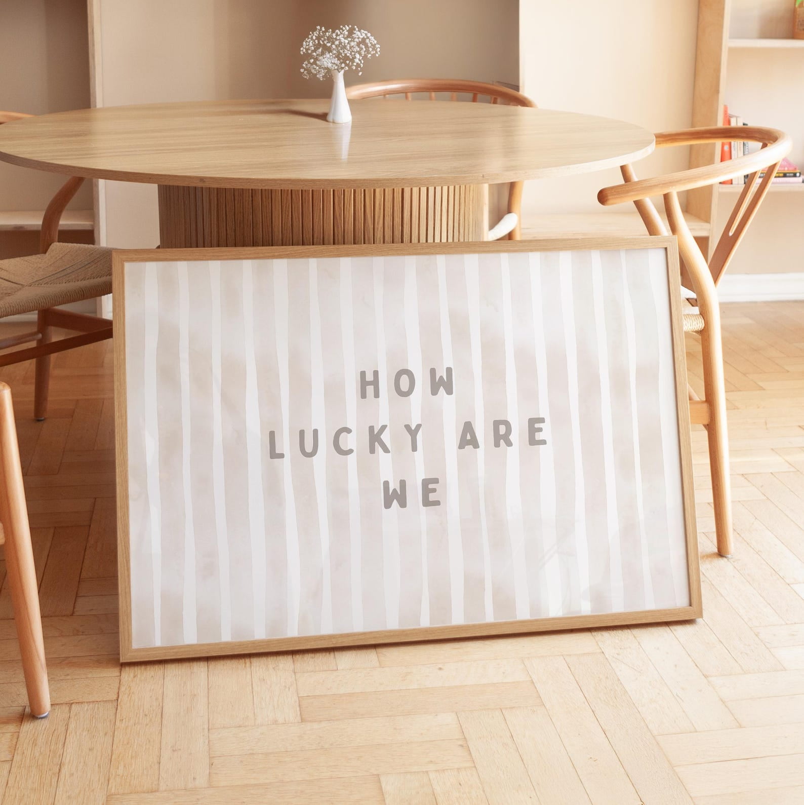 How Lucky Are We Print Coffee Apartment Decor Positive Poster Coquette ...