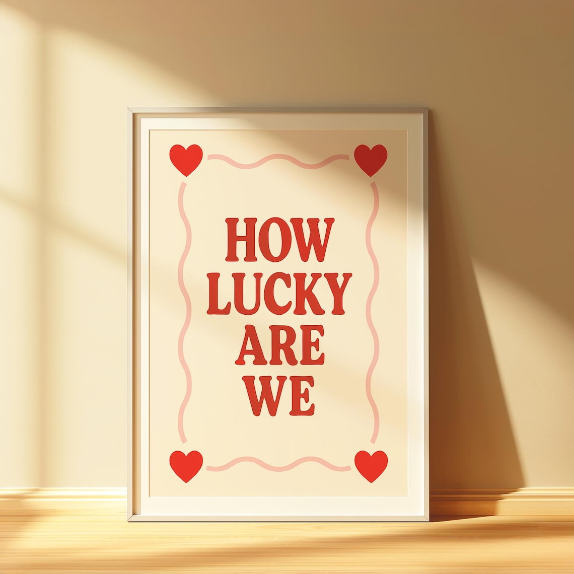 How Lucky Are We Print Poster Romantic Couples Wall Art UNFRAMED Poster ...