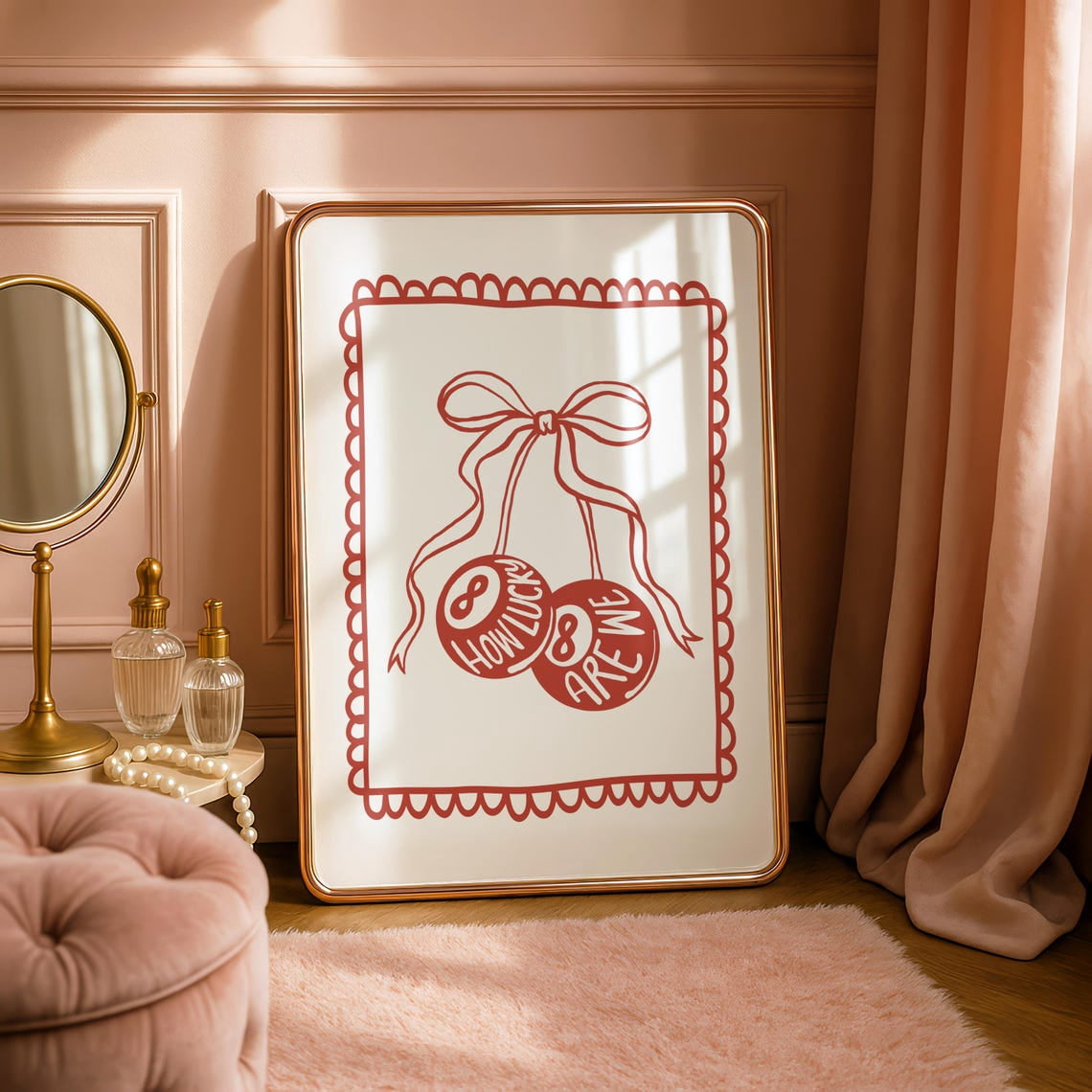 How Lucky Are We Wall Poster Cherry Positive Affirmations Art Feminine ...