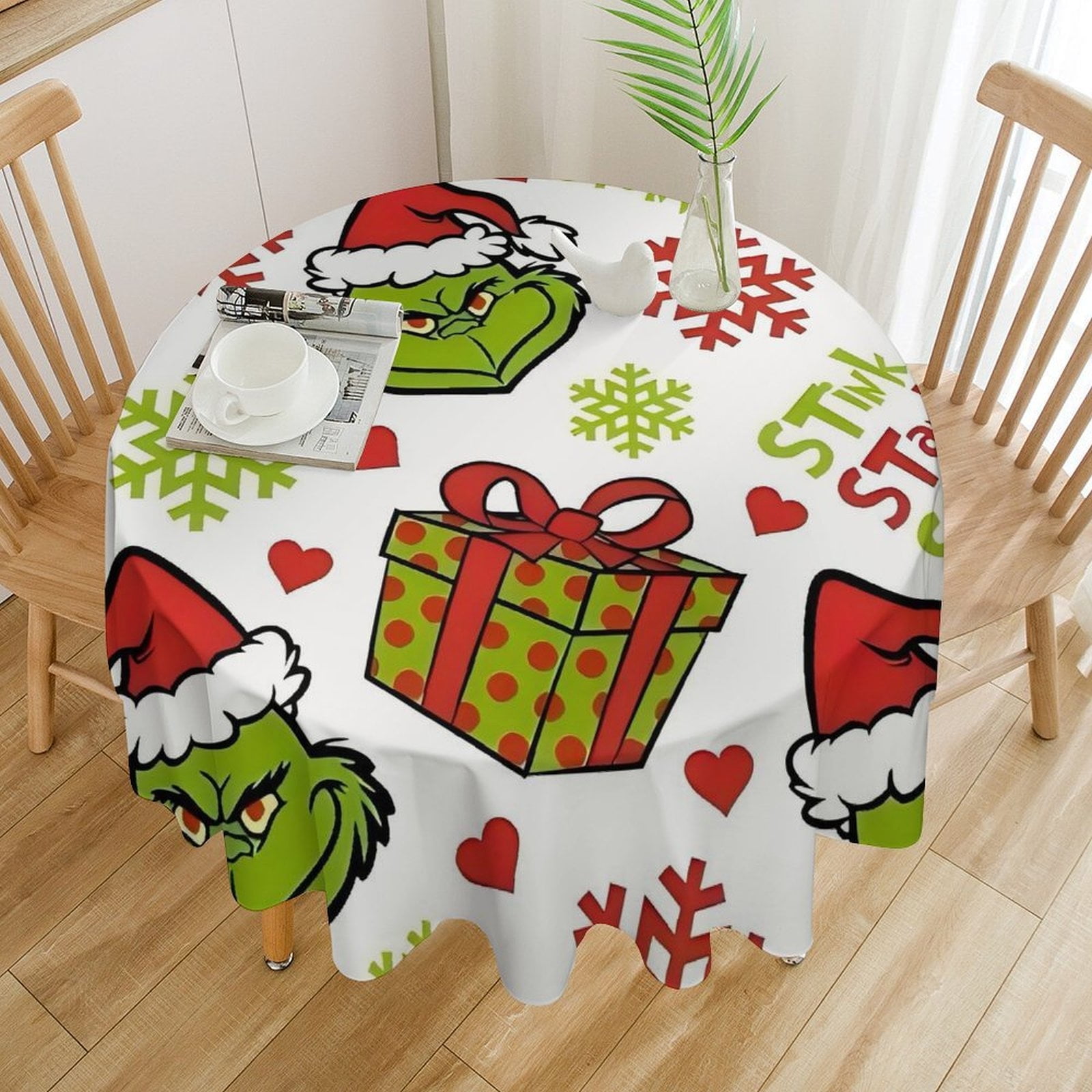 How The G.rinch Stole Christmas round plastic waterproof tablecloth ...