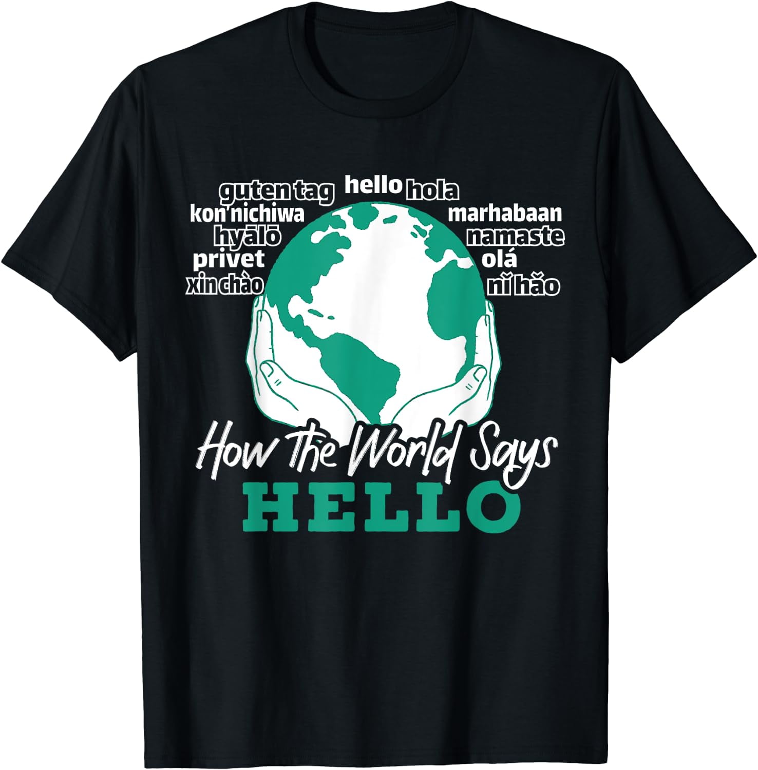 How The Word Says Hello In English ESL Teacher Globally T-Shirt ...
