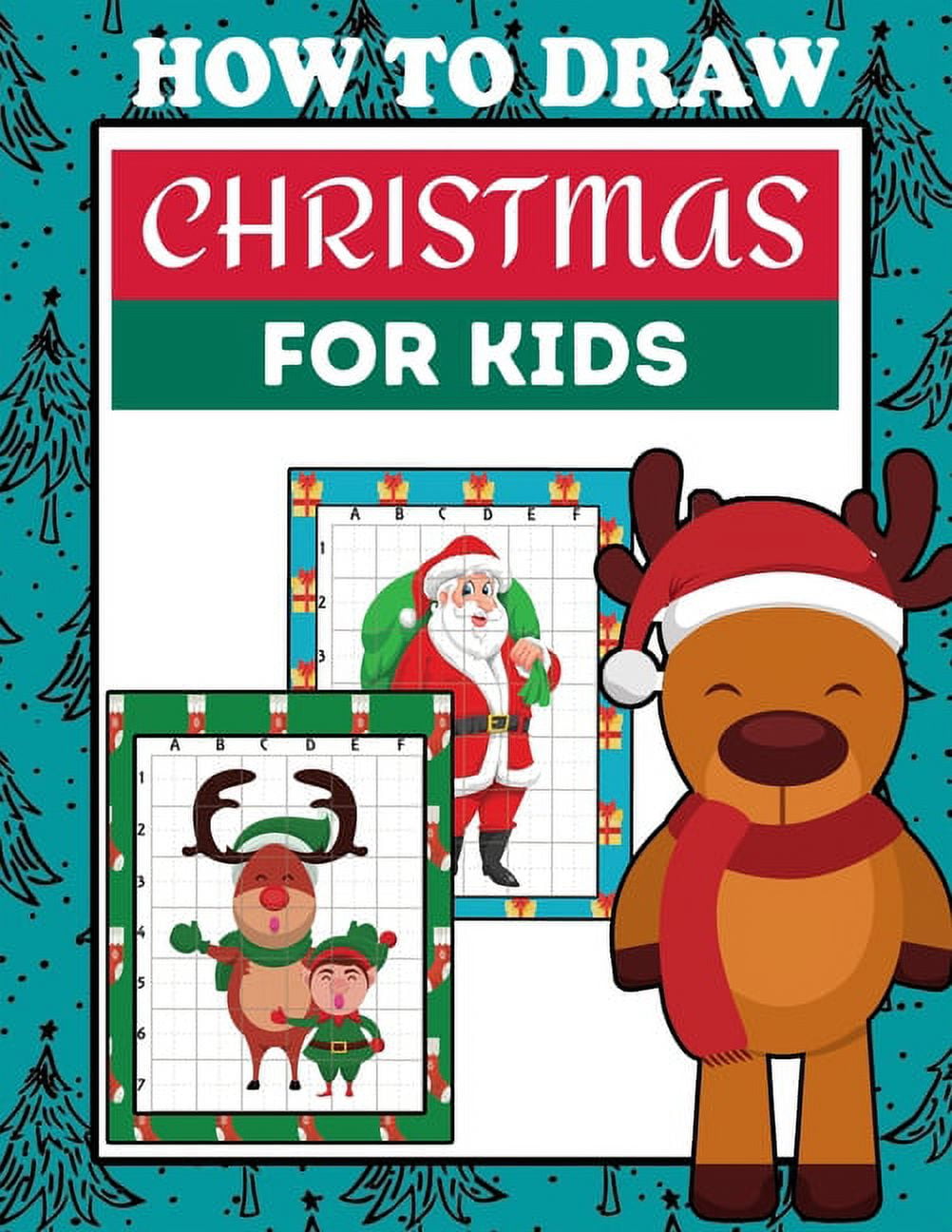 How To Draw Christmas For Kids: Grid Copy Drawing Book, Christmas ...