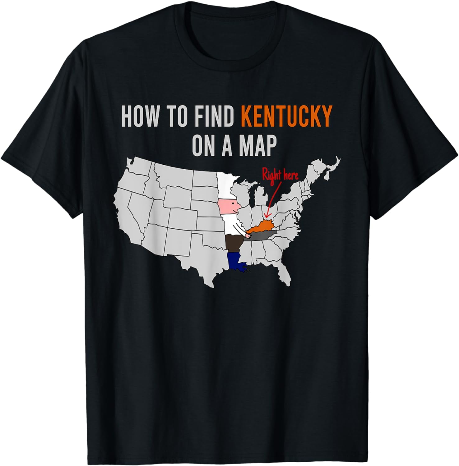 How To Find Kentucky On A Map Chef Holding Fried Chicken T-Shirt ...