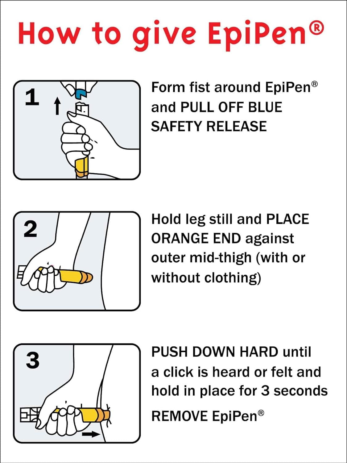 How To Give EpiPen Sign Metal Tin Sign 8x12 Inches Caution Danger ...