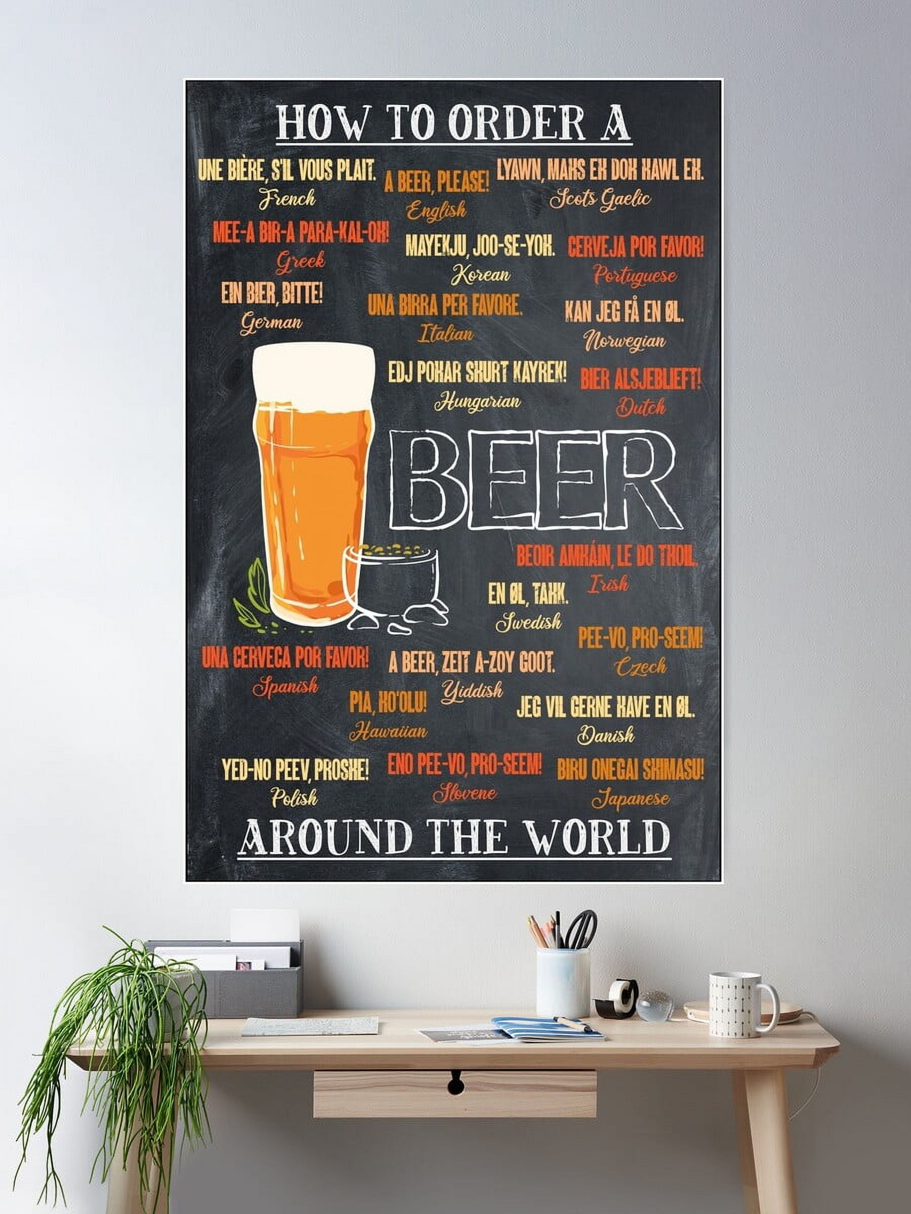 How To Order A Beer Around The World Beer Garden Poster Wall Art ...