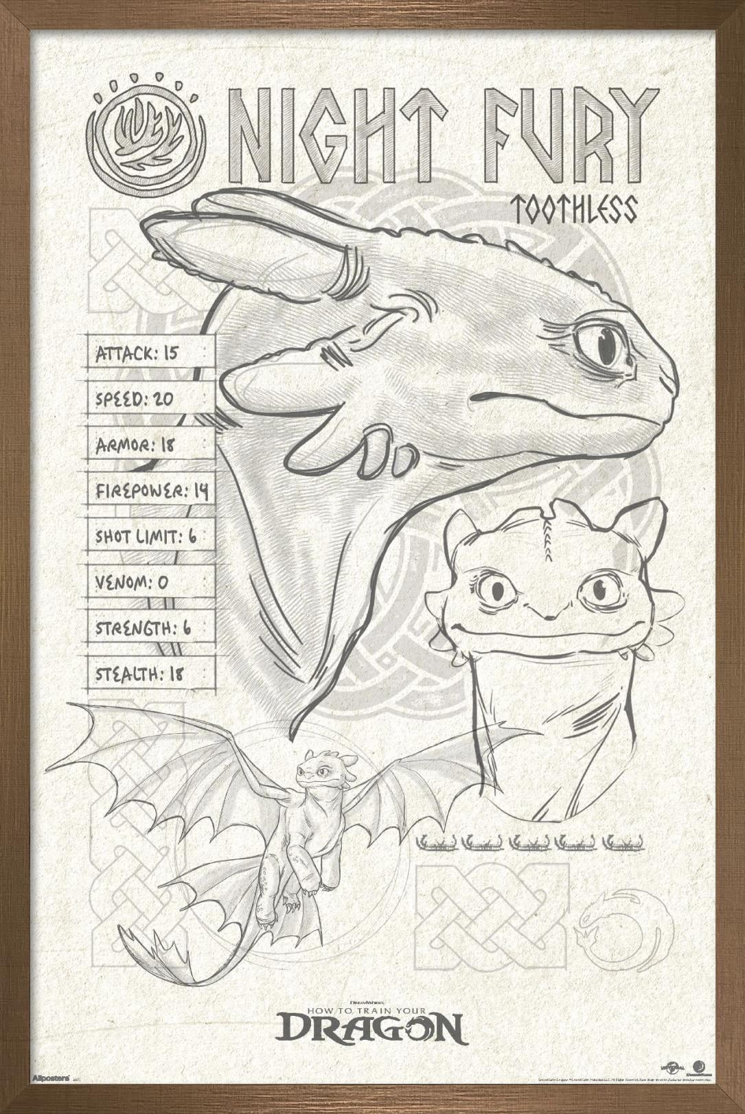 How To Train Your Dragon (2025) - Toothless Illustration Wall Poster ...