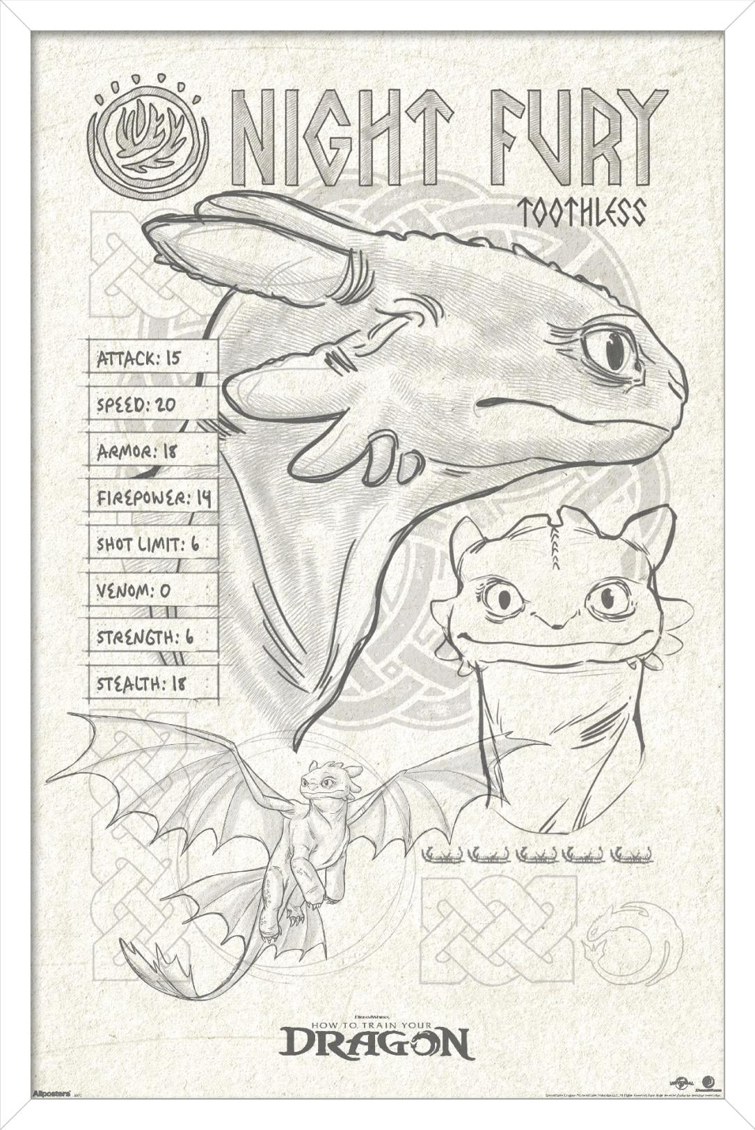 How To Train Your Dragon (2025) - Toothless Illustration Wall Poster ...