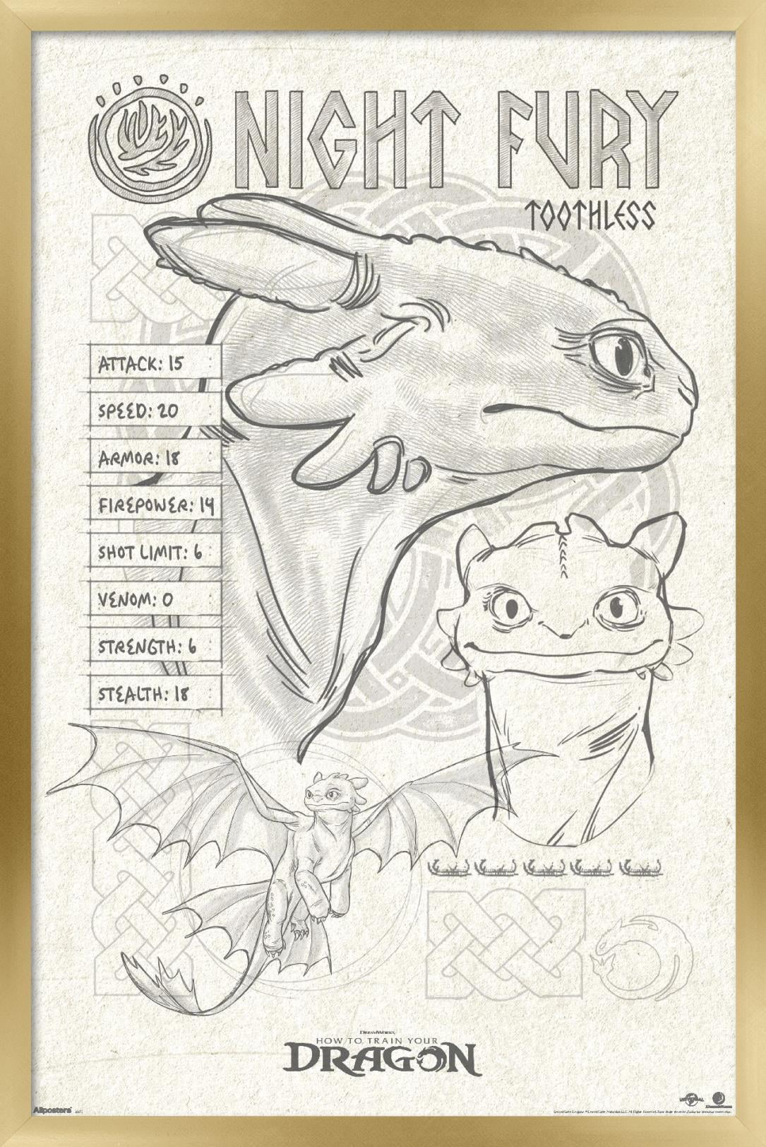 How To Train Your Dragon (2025) - Toothless Illustration Wall Poster ...