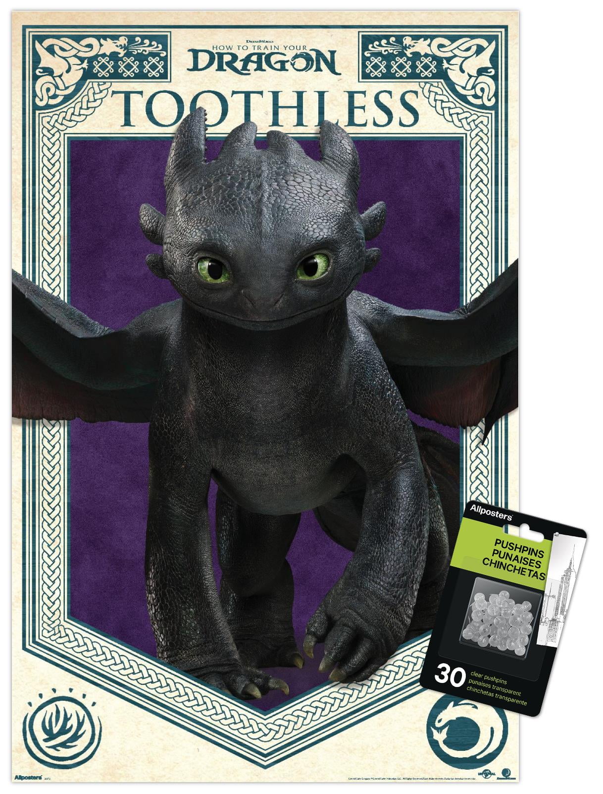 How To Train Your Dragon (2025) - Toothless Wall Poster with Push Pins ...