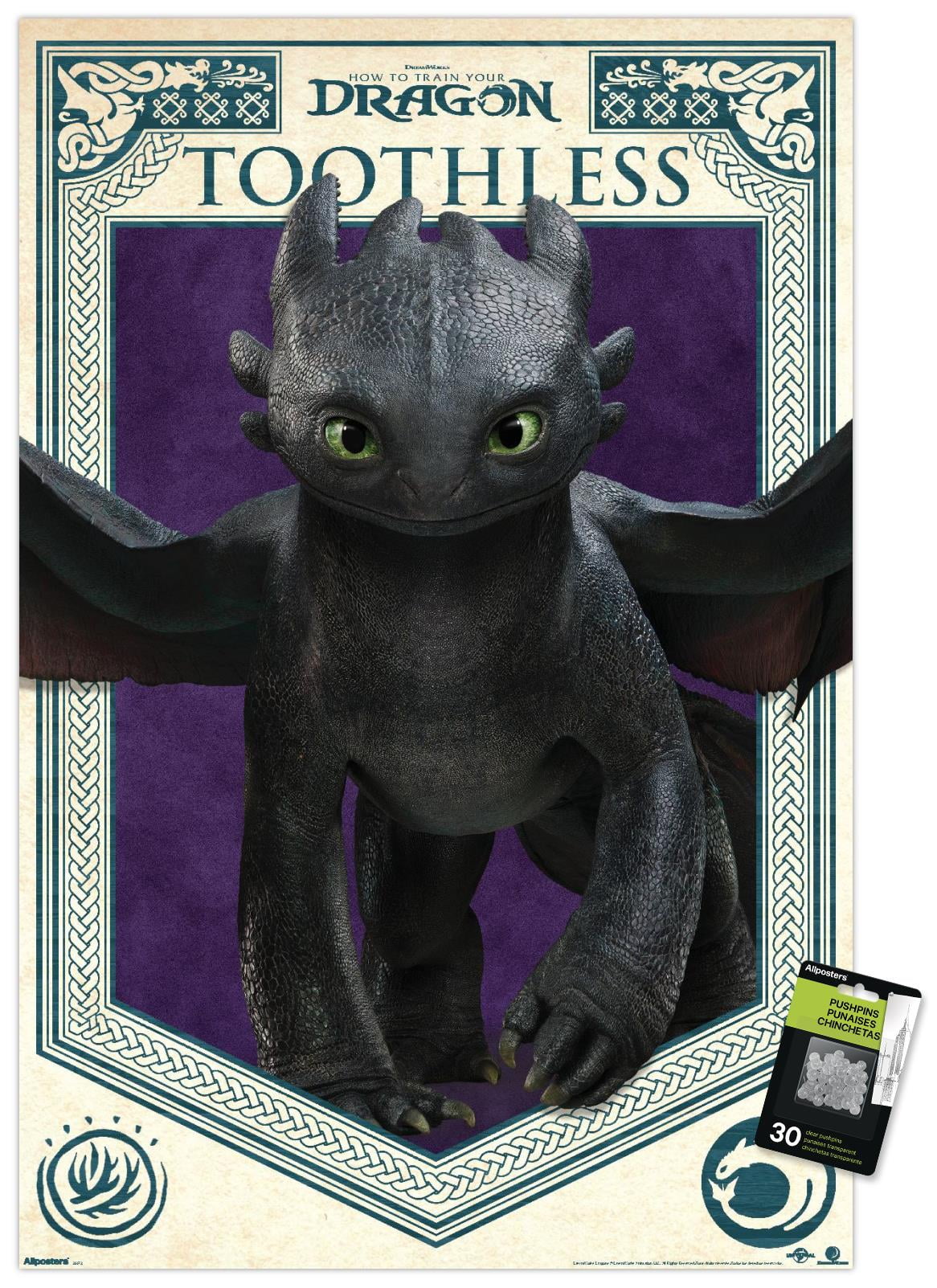How To Train Your Dragon (2025) - Toothless Wall Poster with Push Pins ...
