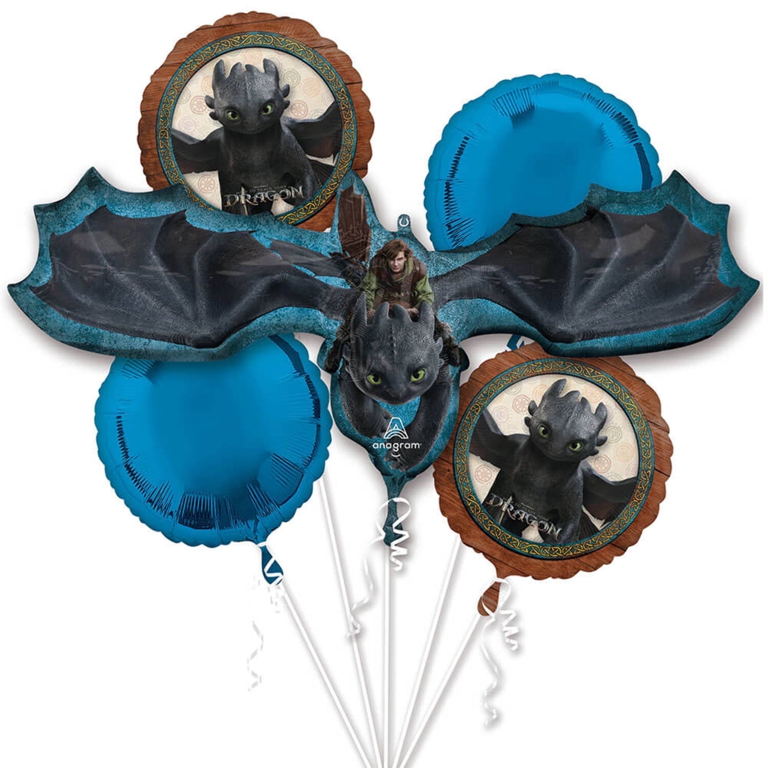 How To Train Your Dragon Anagram Balloon Bouquet Kit (5 piece) - Party ...