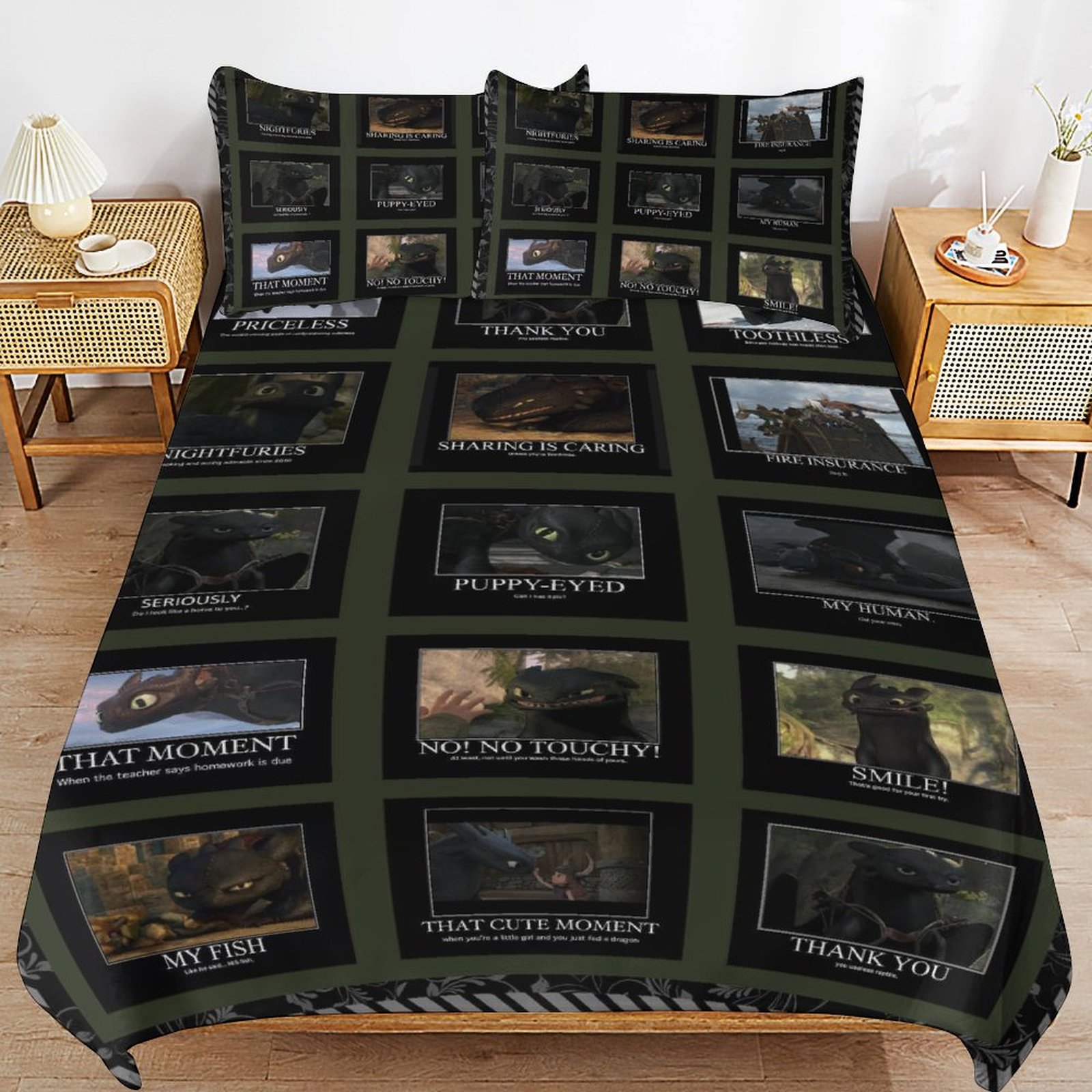 How To Train Your Dragon Bed Duvet Cover Microfiber Bedding Sets 3D ...