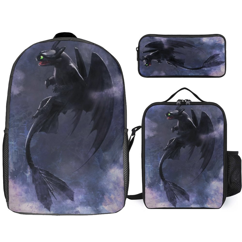 How To Train Your Dragon Toothless Backpack Set Cartoon Backpacks with ...