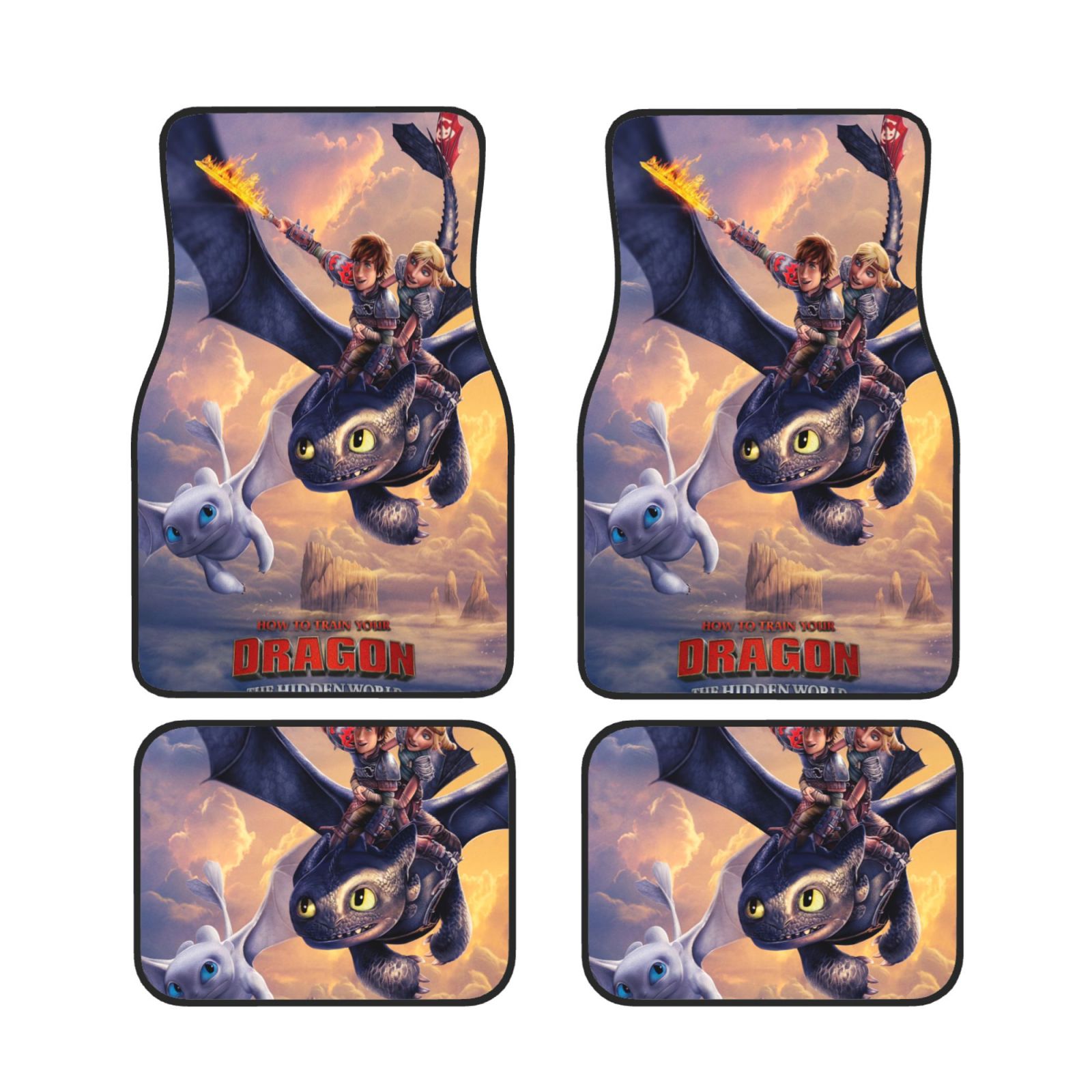 How To Train Your Dragon Toothless Floor Mats for Cars Anime Car Floor ...