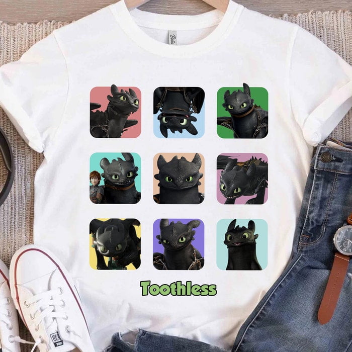 How To Train Your Dragon Toothless Moods Shirt, Toothless Portrait Tee ...