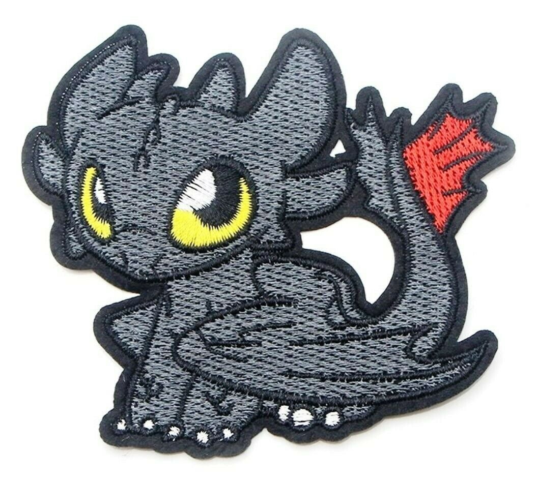 How To Train Your Dragon Toothless Night Fury 3 1/2" Tall Embroidered ...