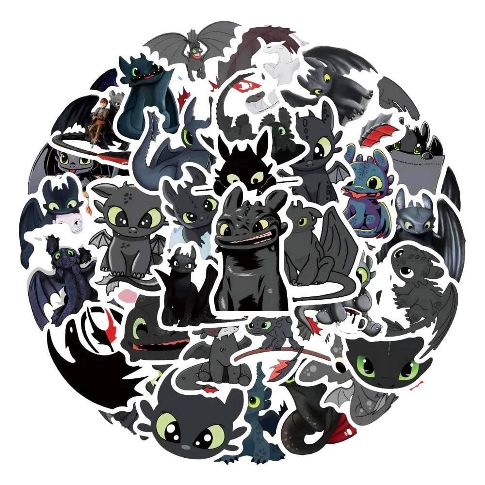 How To Train Your Dragon Toothless Themed Set of 50 Assorted Stickers ...