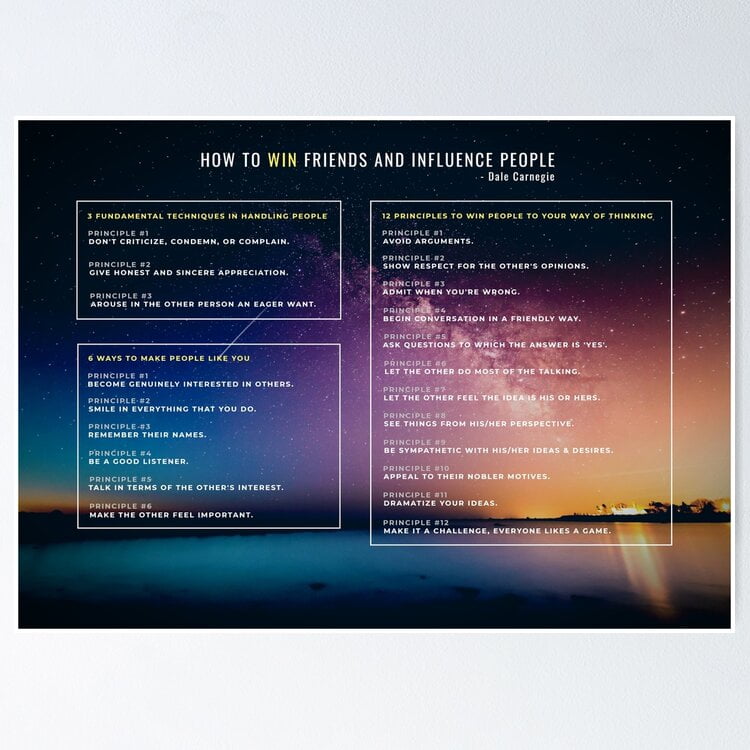 How To Win Friends And Influence People Poster- Unframed Poster | Wall ...