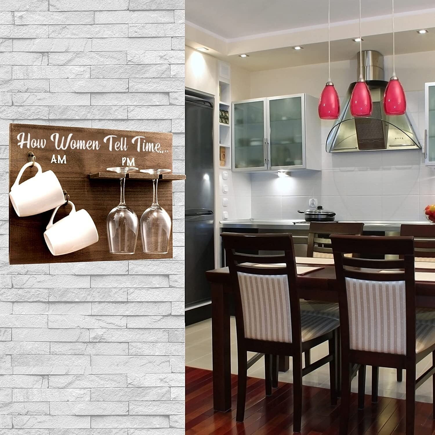 "How Woman Tell Time" Wall Mounted Wine Rack - Unique Funny Gift for ...