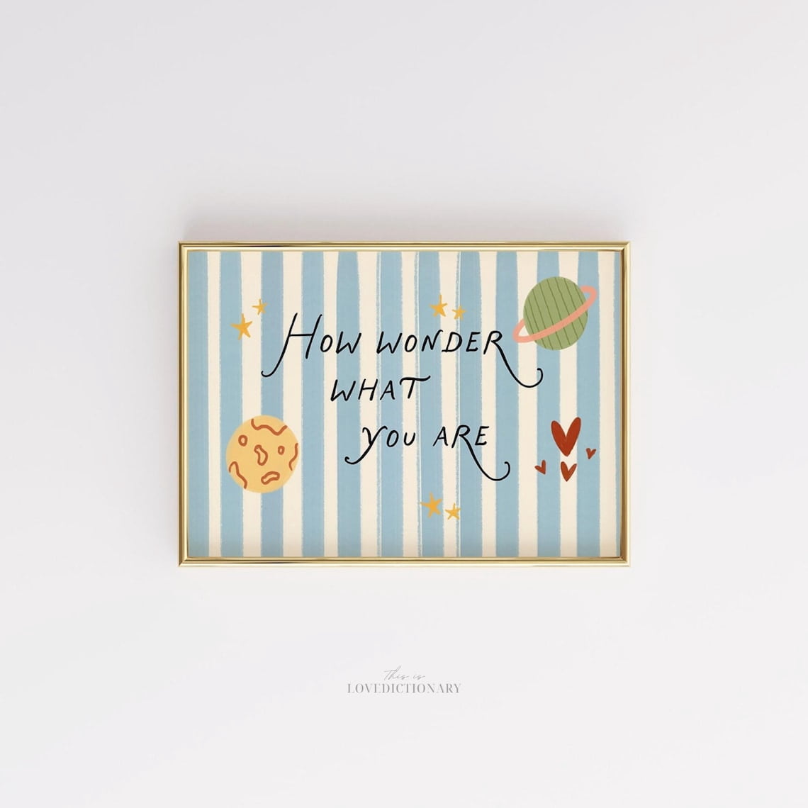How Wonder What You Are Nursery Twinkle Star Quote Wall Art Print ...