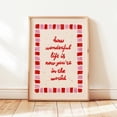 How Wonderful Life Is Poster Red Pink Nursery Playroom Baby Wall Decor ...