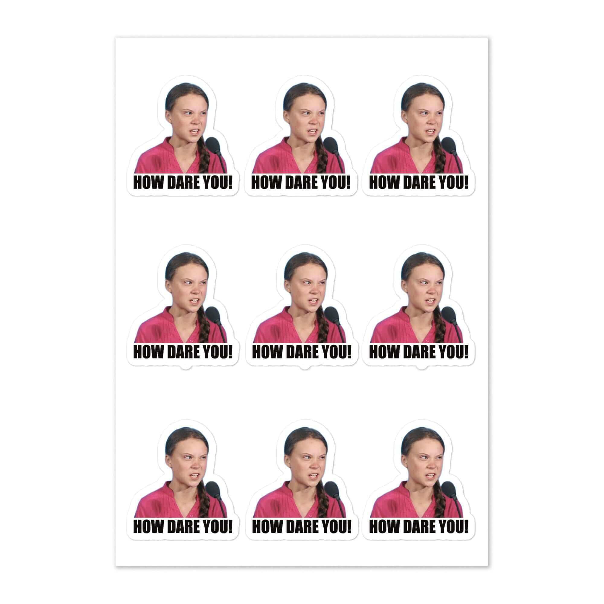 How dare you - Sticker sheet - 9 stickers per sheet - Walmart.com