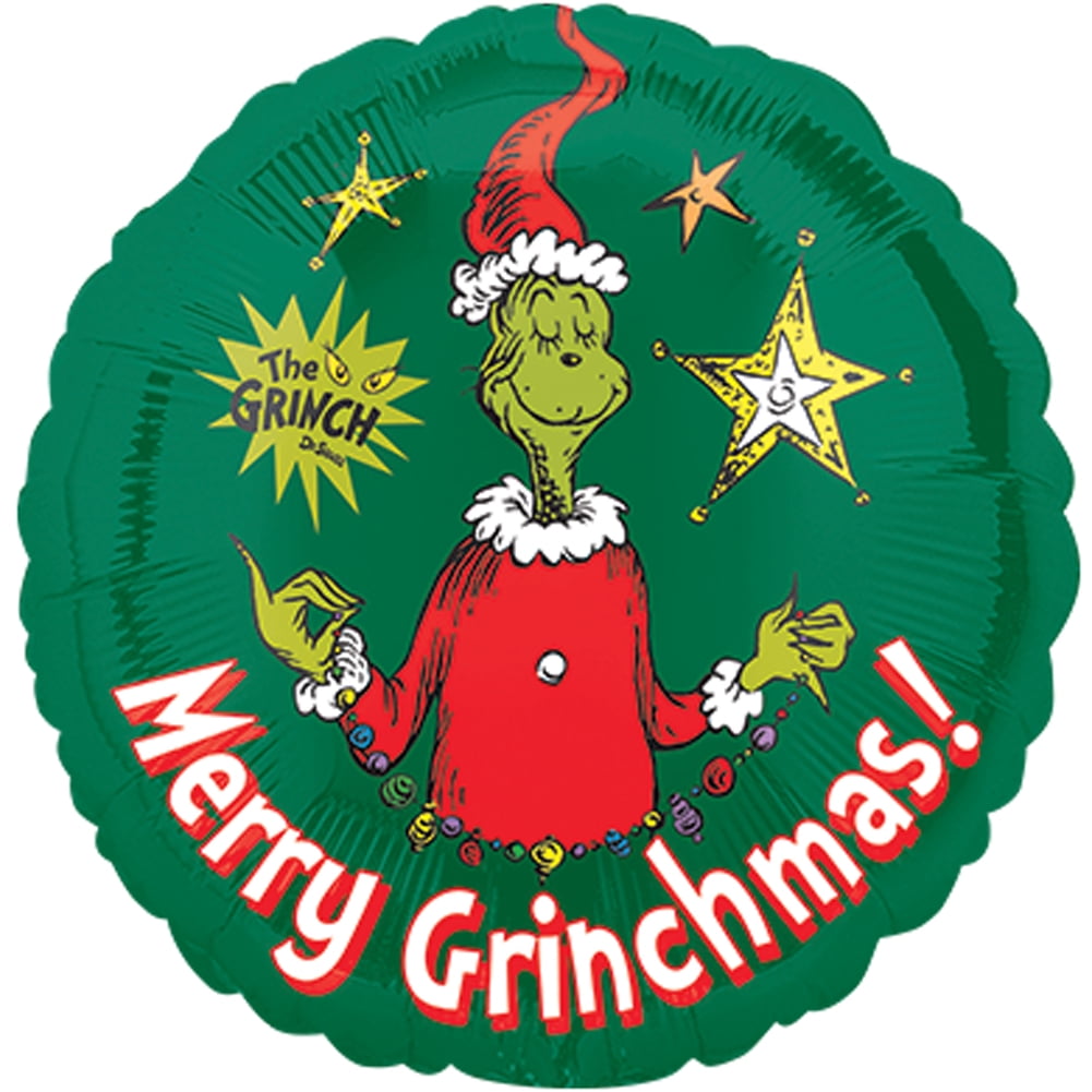 How the Grinch Stole Christmas Merry Grinchmas 18" Foil Balloon, Green ...
