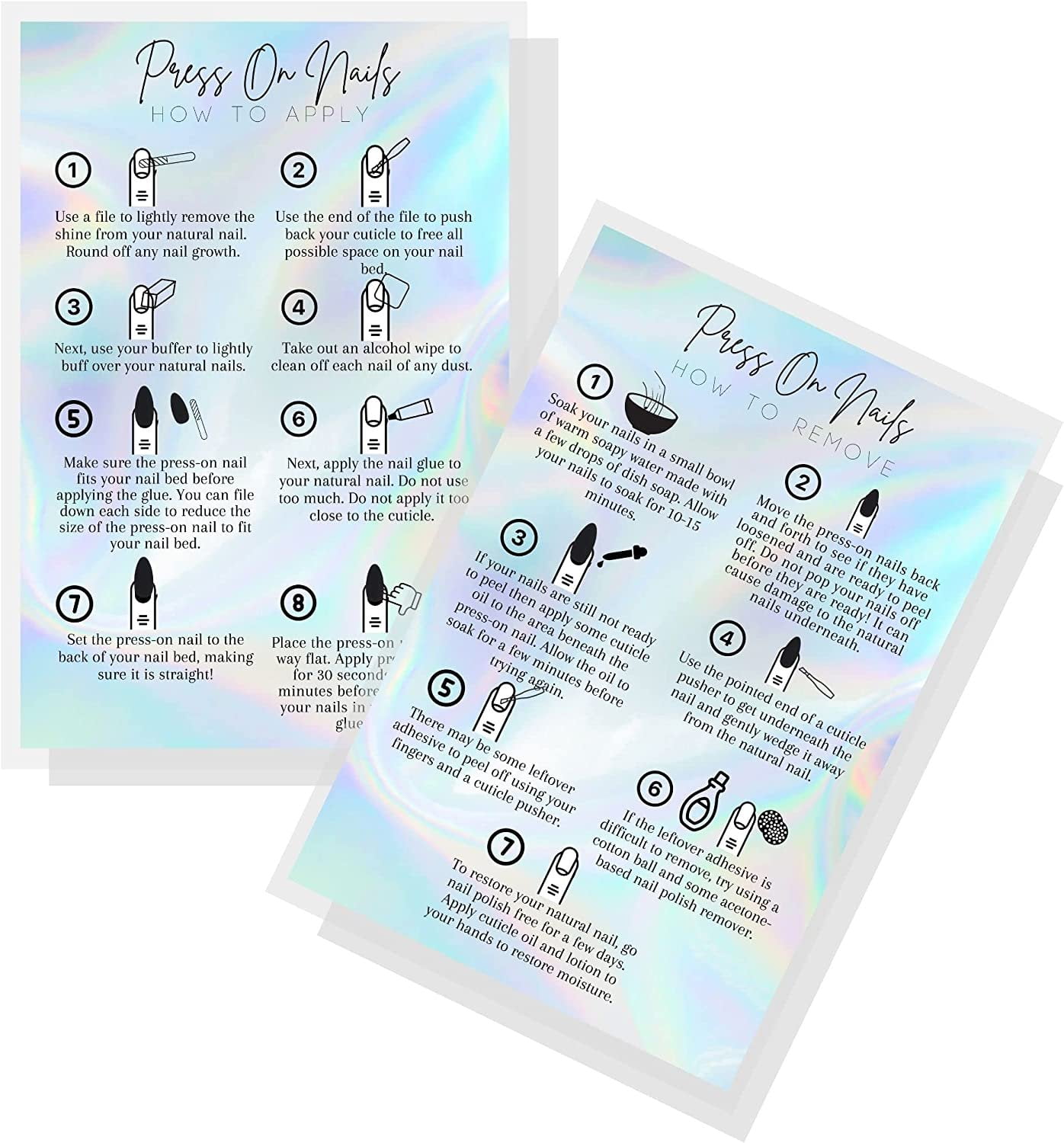 How to Apply Press On Nails Postcard 30 Pack 4x6" inch Postcard Press ...