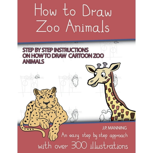How to Draw Books How to Draw Zoo Animals (Step by step instructions on ...