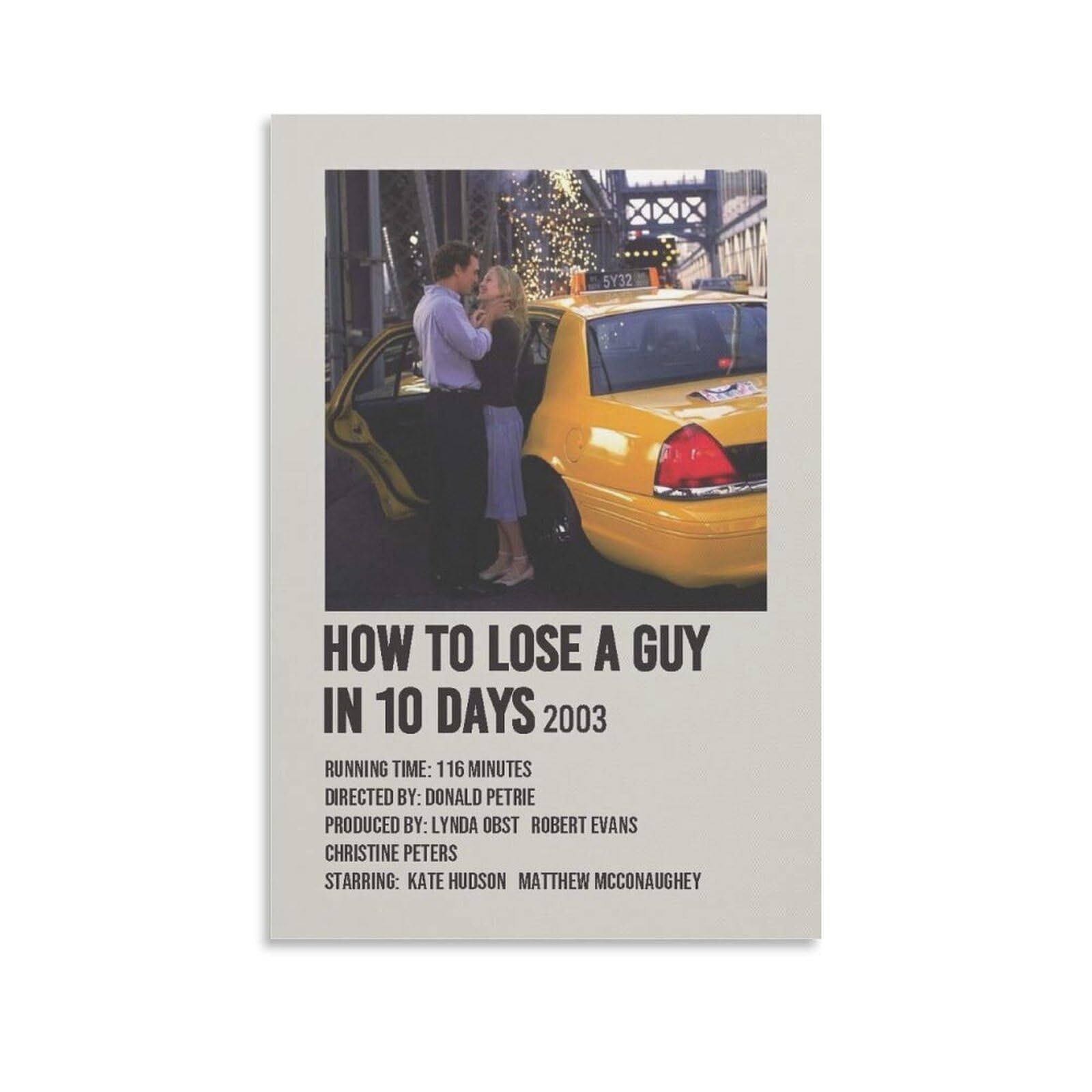 How to Lose A Guy in 10 Days Comedy Love Movie Poster Artworks Canvas ...