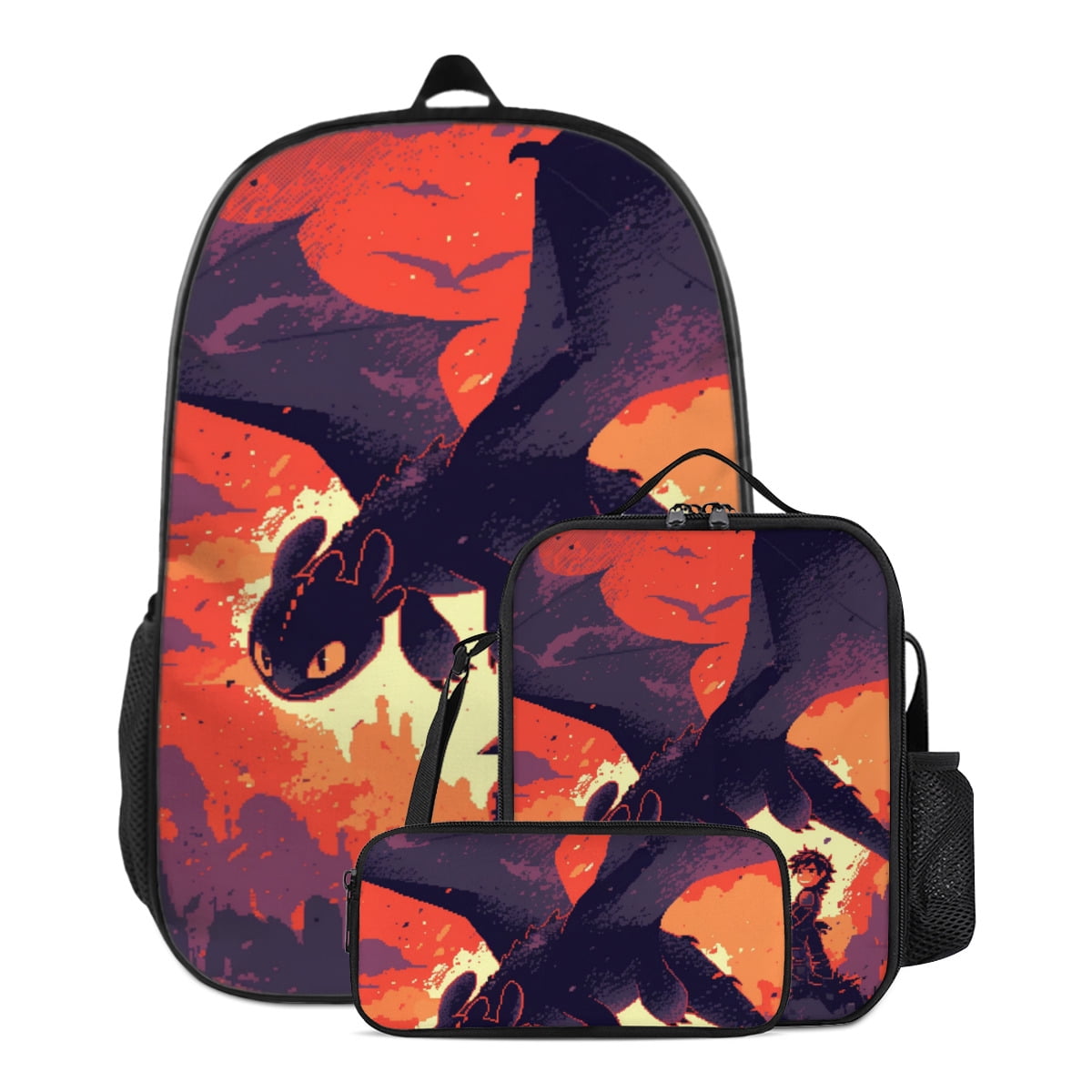 How to Train Y×our Dra×gon Cartoon backpack set cute backpack 3-piece ...